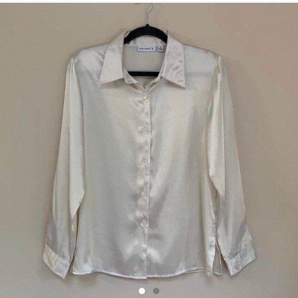 Tops | Cream Unisex Silk Blouse | Poshmark
